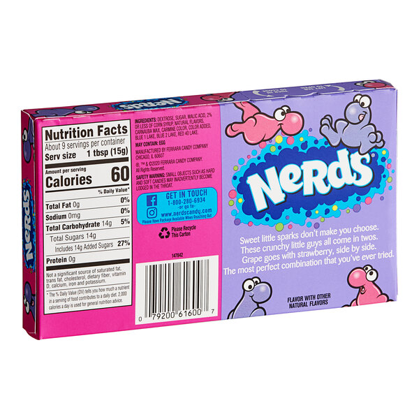 Nerds® Grape and Strawberry 5 oz. Box - 12/Case