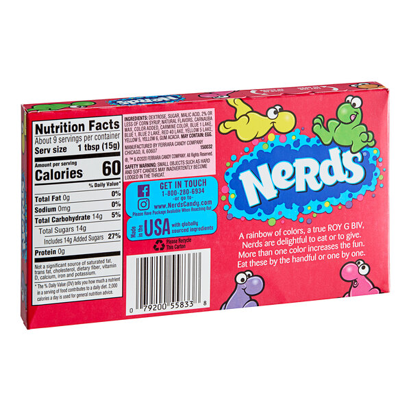 Nerds® Rainbow 5 oz. Box - 12/Case