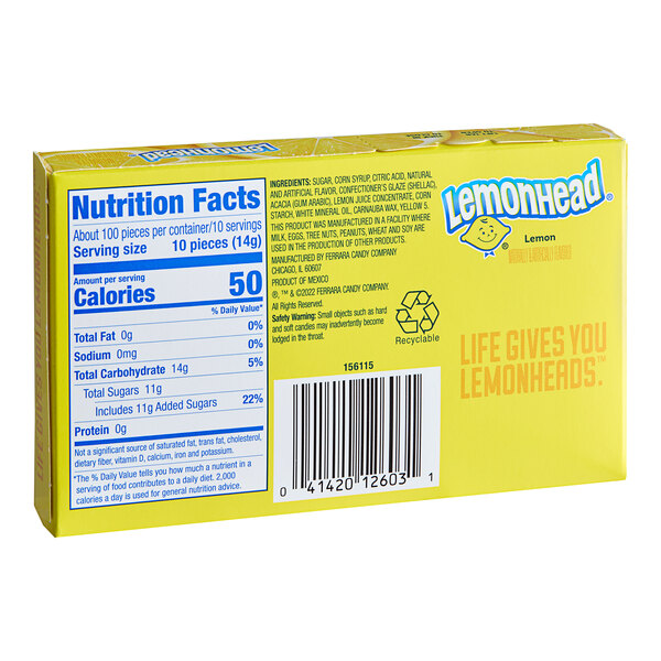 Lemonhead Original Lemon Candy 5 oz. Box - 12/Case