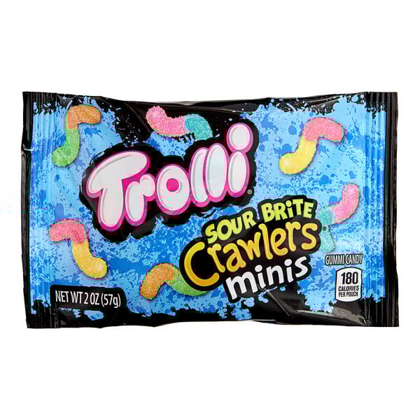 Trolli Mini Sour Brite Crawlers 2 oz. Pouch - 144/Case