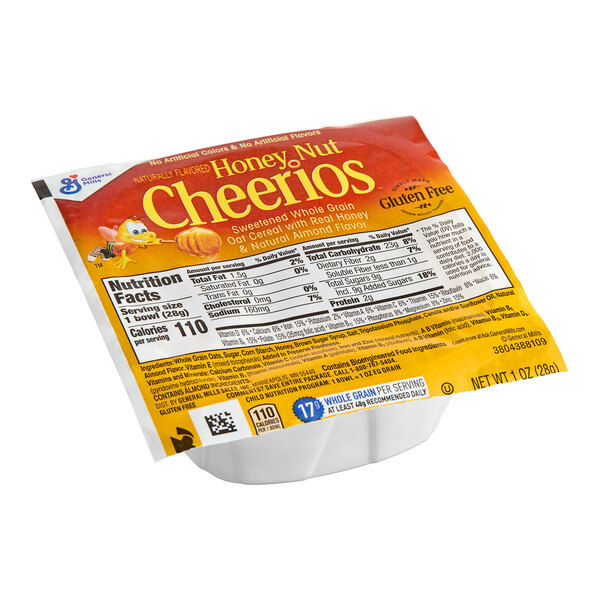 Honey Nut Cheerios Cereal Single-Serve Bowlpak 1 oz. - 96/Case