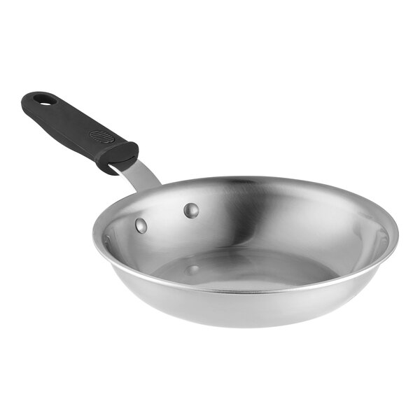 Vollrath Tribute 8" Tri-Ply Stainless Steel Fry Pan with Black Silicone ...