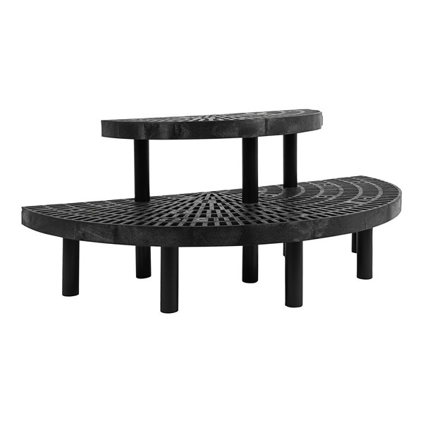 SPC Retail BR602402E Benchmaster 60" x 24" Black Plastic Grid Two Tier ...