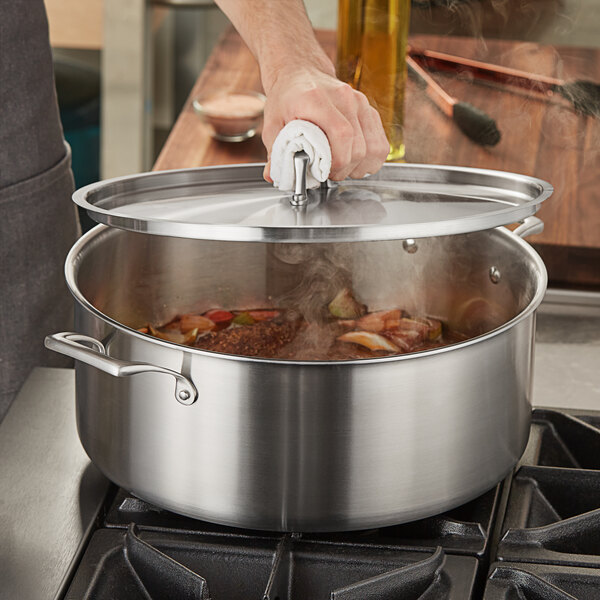 Vigor 16 Qt. Tri-Ply Stainless Steel Brazier with Cover