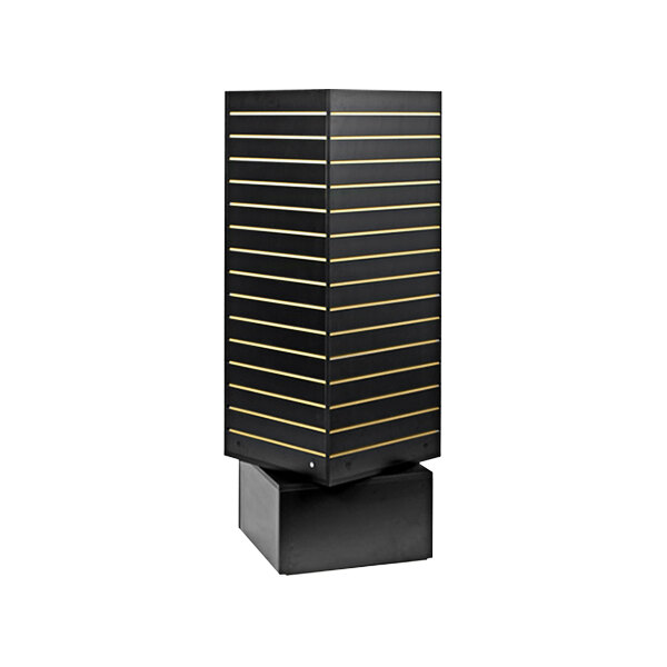 20" x 20" x 60" Black Melamine Revolving Slatwall Merchandiser