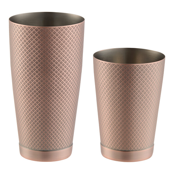 Barfly® 28 oz. & 18 oz. Antique Copper Diamond Lattice 2-Piece Boston ...