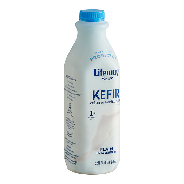 Lifeway Low-Fat Plain Kefir 32 fl. oz. - 6/Case