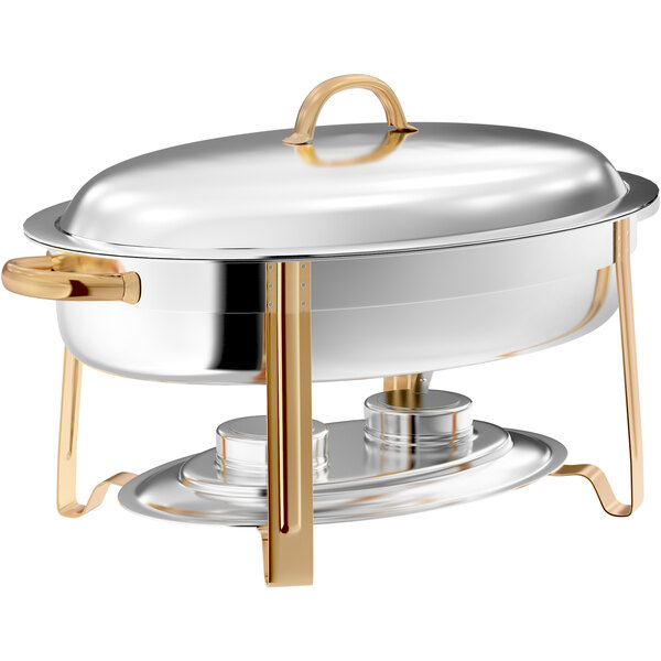 Choice Deluxe Oval Chafer (6 Qt.): WebstaurantStore