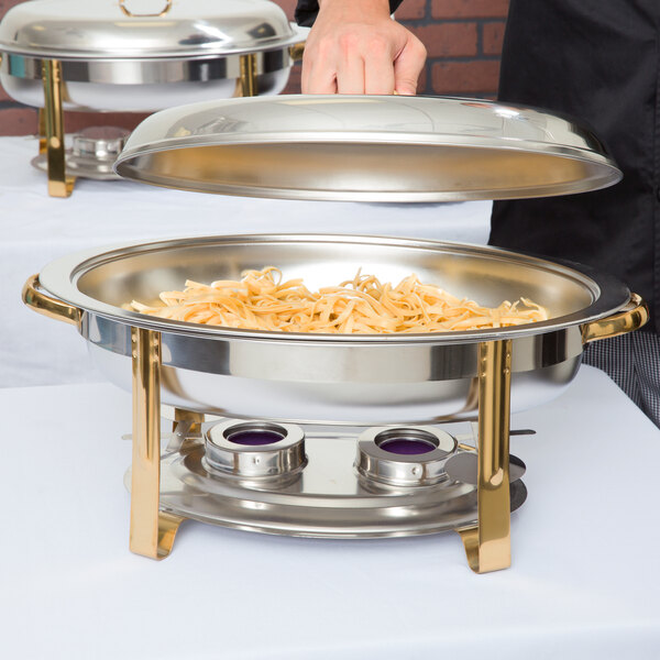 Choice Deluxe Oval Chafer (6 Qt.): WebstaurantStore