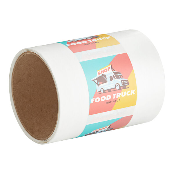 Carnival King 2" x 2" Customizable Square Vinyl Label Roll - 50/Pack