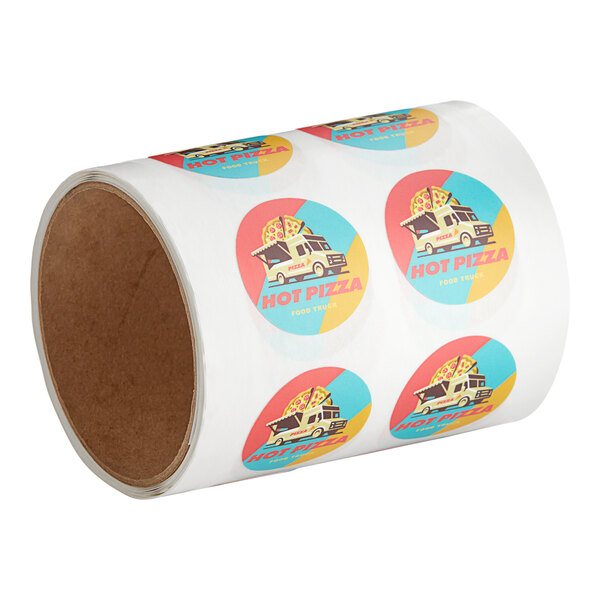 Carnival King 1 1/2" Customizable Round Vinyl Label Roll - 50/Pack