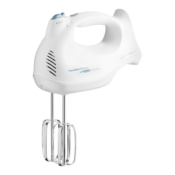 Hamilton Beach White 6 Speed Hand Mixer with Beaters, Whisk, and Easy ...