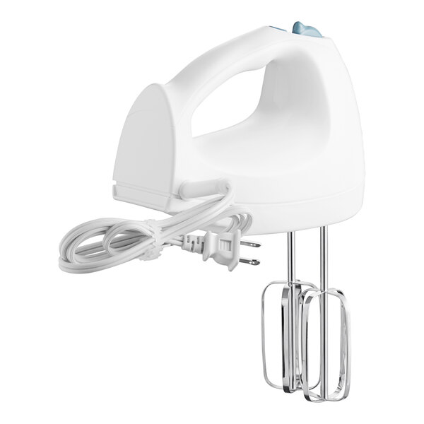 Hamilton Beach White 6 Speed Hand Mixer with Beaters, Whisk, and Snap ...