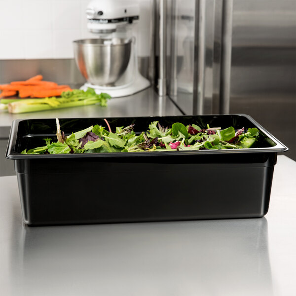 Cambro 16CW110 Camwear Full Size Black Polycarbonate Food Pan - 6" Deep