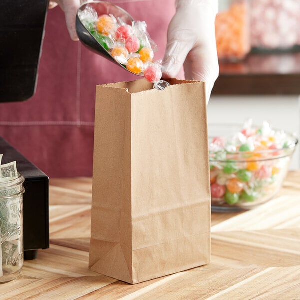 Choice Heavy Duty 3 lb. Heavy-Duty Natural Kraft Bag - 400/Case