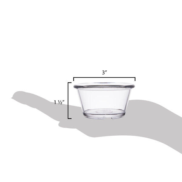 GET ER-025-CL 2.5 oz. Clear Smooth Plastic Ramekin - 12/Pack