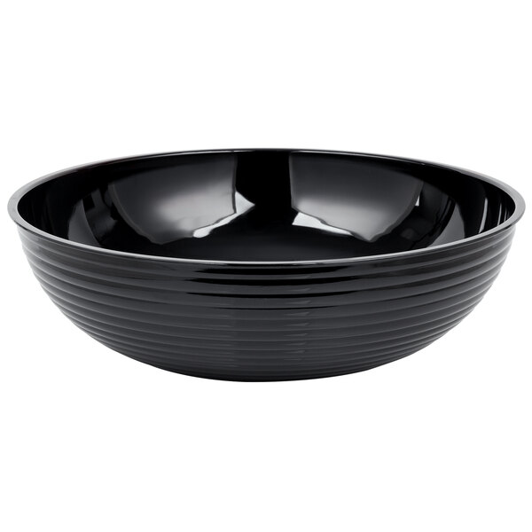Cambro RSB18CW110 20.2 Qt. Black Camwear Round Ribbed Bowl