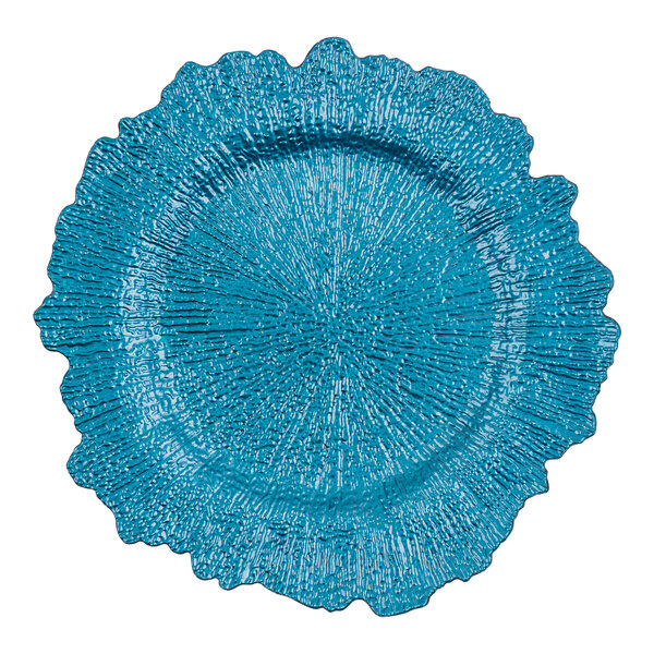 American Atelier 13" Round Reef Cobalt Blue Plastic Charger Plate by ...