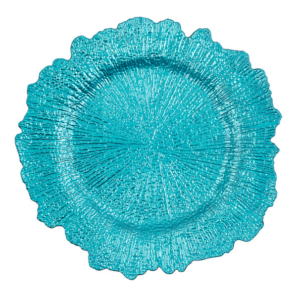 American Atelier 13" Round Reef Aqua Plastic Charger Plate by Jay ...