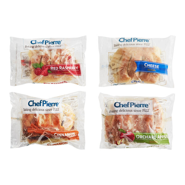 Chef Pierre Individually Wrapped Assorted Danishes 3.25 oz. - 24/Case