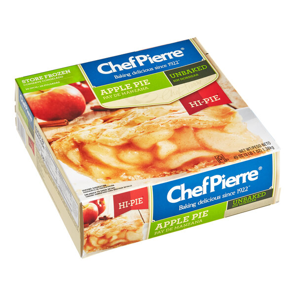 Chef Pierre Unbaked Apple Pie 10" - 6/Case