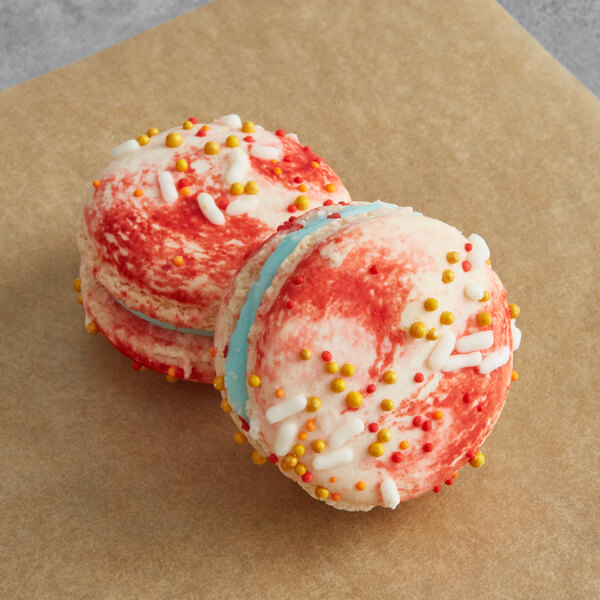 Macaron Centrale Cotton Candy White Chocolate Ganache Macaron - 50/Case