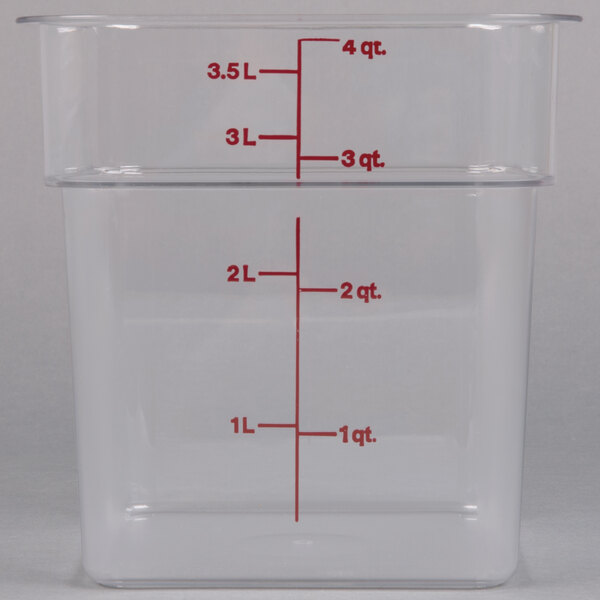Cambro Clear Square Food Storage Container (4 Qt.)
