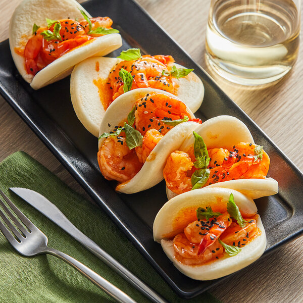 Amoy Royal Dragon Plain Vegan Folded Bao Bun 1 oz. - 144/Case