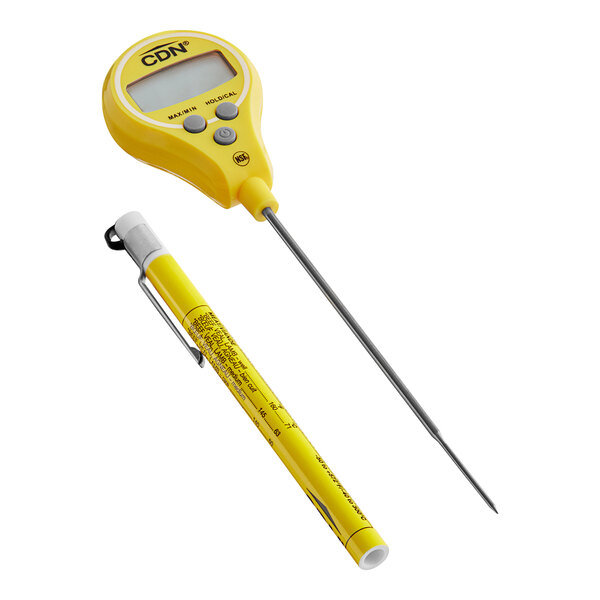 CDN DTL572Y 4 5/16" Yellow Waterproof Digital Pocket Probe Lollipop ...