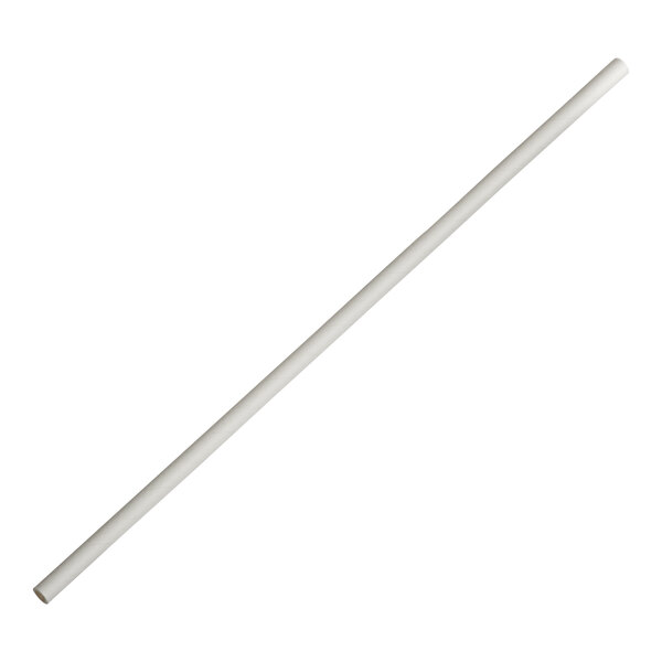 Aardvark 10" Jumbo White Unwrapped Paper Straw - 4800/Case