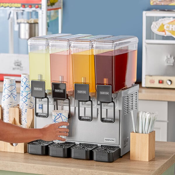 Narvon RBD2G4S Quadruple 2 Gallon Bowl Refrigerated Beverage Dispenser ...