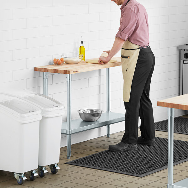 Regency 18" x 48" Wood Top Work Table with Galvanized Base and ...