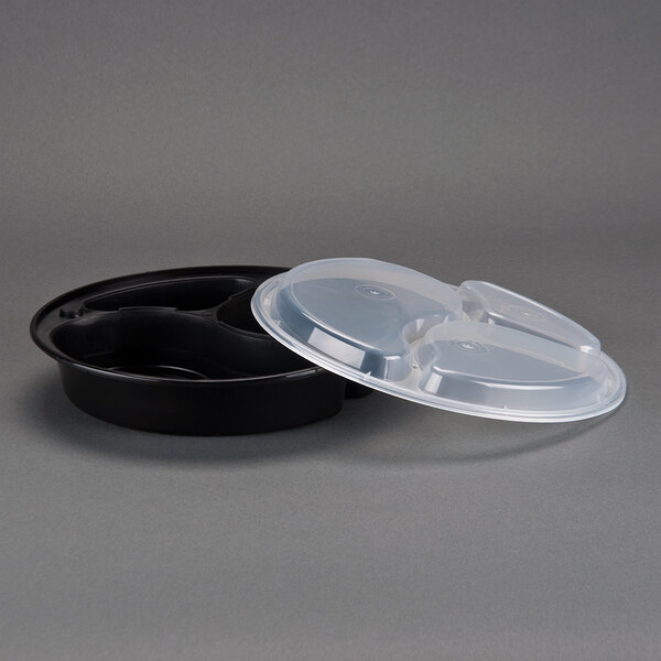 Pactiv Newspring NC9388B Black 39 oz. VERSAtainer 9" x 1 1/2" Round ...