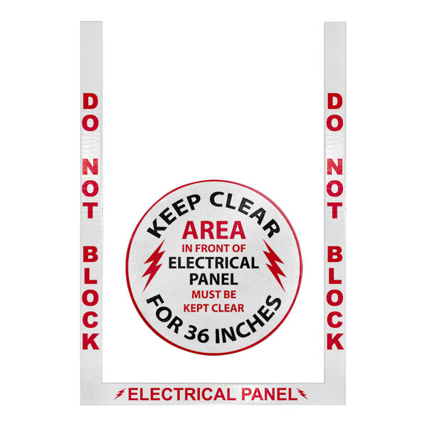 Superior Mark 24" x 36" White / Red Vinyl "Do Not Block Electrical ...