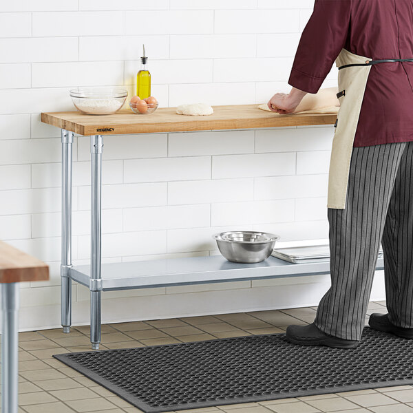 Regency 18" x 60" Wood Top Work Table with Galvanized Base and ...