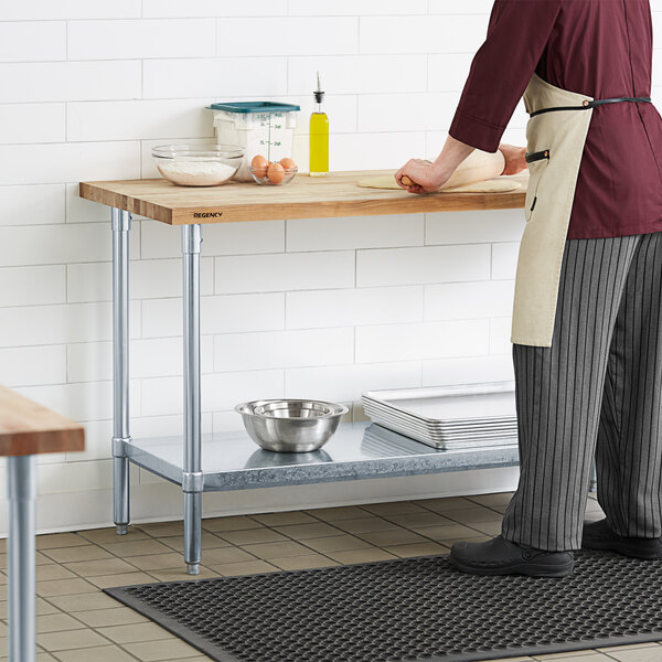 Regency 24" x 72" Wood Top Work Table with Galvanized Base and ...