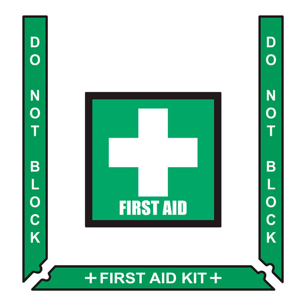 Superior Mark 24" x 36" Green / White Rubber "First Aid" Safety Floor ...