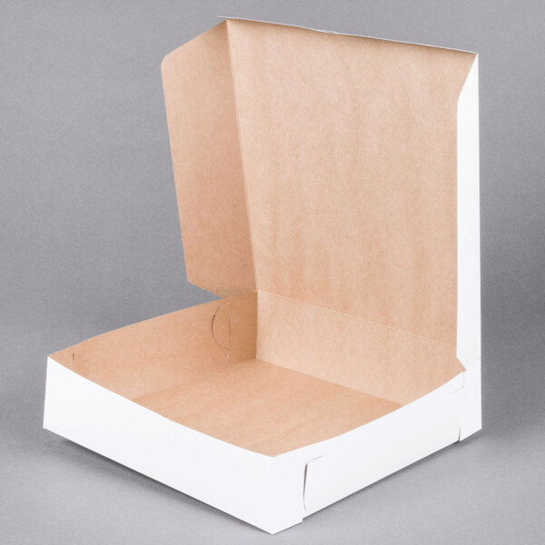 10" x 10" x 2 1/2" White Customizable Pie / Bakery Box - 10/Pack