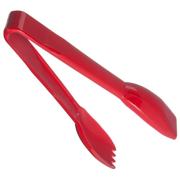 Carlisle 460605 Carly 6" Red Plastic Salad Tongs
