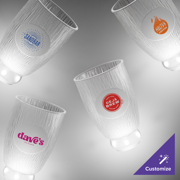 18 oz. Customizable Plastic Coconut with 5 White LED Lights - 75/Case