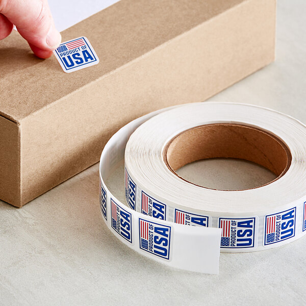 PointPlus 1" x 1" Product of USA Permanent Label - 2000/Roll