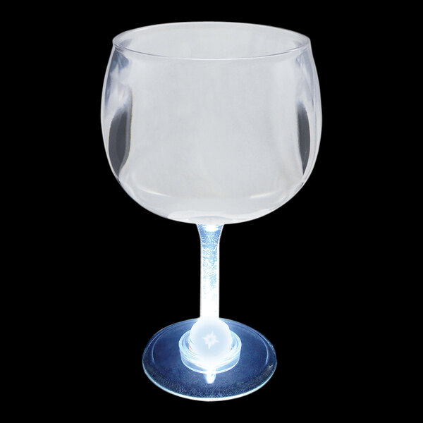 12 oz. Customizable Plastic Goblet with White LED Light - 24/Case