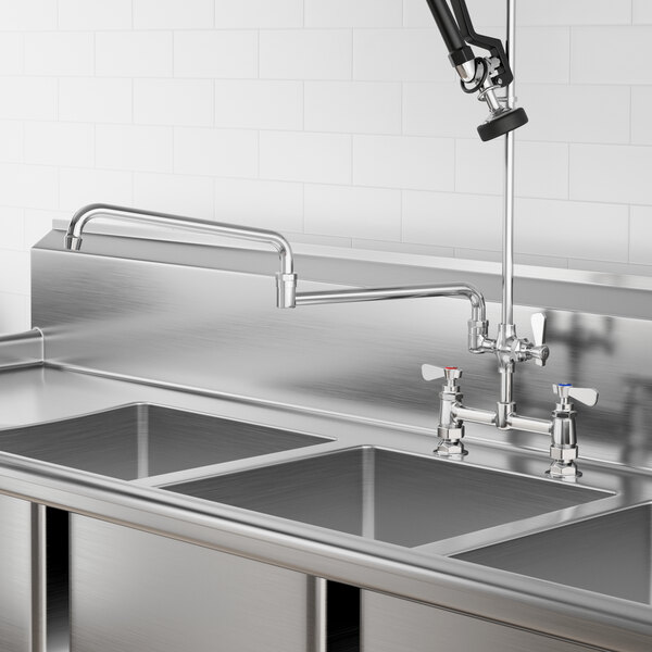 Regency Pre-Rinse Add-On Faucet with 24" Double-Jointed Swing Spout