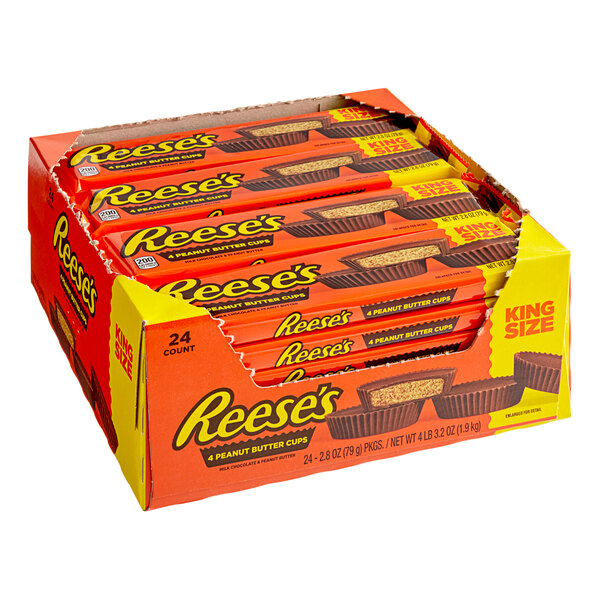 REESE'S King Size Milk Chocolate Peanut Butter Cups 2.8 oz. - 24/Pack