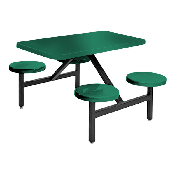 Sol-O-Matic 53" x 44" x 28" Hunter Green Fiberglass Table with Four ...