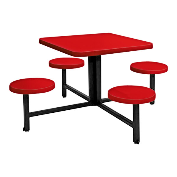Sol-O-Matic 46" x 46" x 27" Holly Red Square Fiberglass Table with Four ...