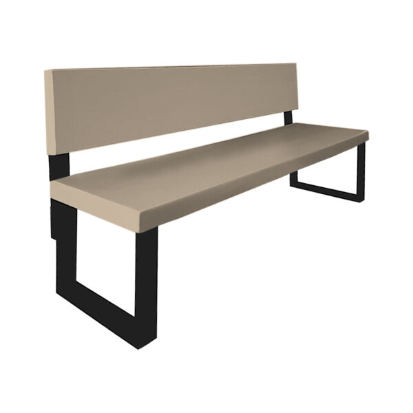 Sol-O-Matic 120" x 20" x 37" Smoke Fiberglass Park Bench with Backrest
