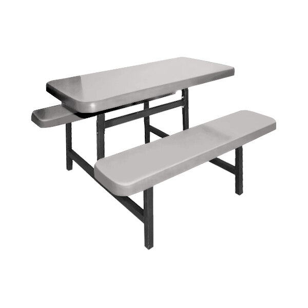 Sol-O-Matic 48" x 48" x 30" Platinum Fiberglass Table with Fixed Bench ...