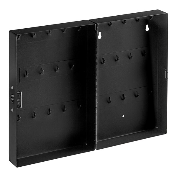 Controltek 7 3/4" x 3 1/4" x 11 1/2" Black 28-Key Cabinet with Lock