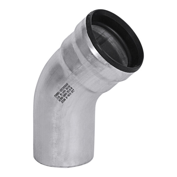 Josam JF-0654 3" Stainless Steel 15 Degree Bend Fitting for Push-Fit Pipes